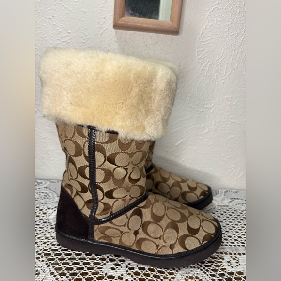Coach | Shoes | Coach Nikole Cream Fur Lined Boots | Poshmark